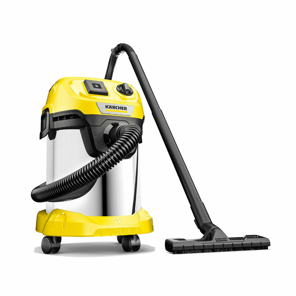Пылесос хозяйственный KARCHER WD 3 PS, мусоросборник 17 л, мощность 1000 Вт, желтый, 1.628-190.0, 456633