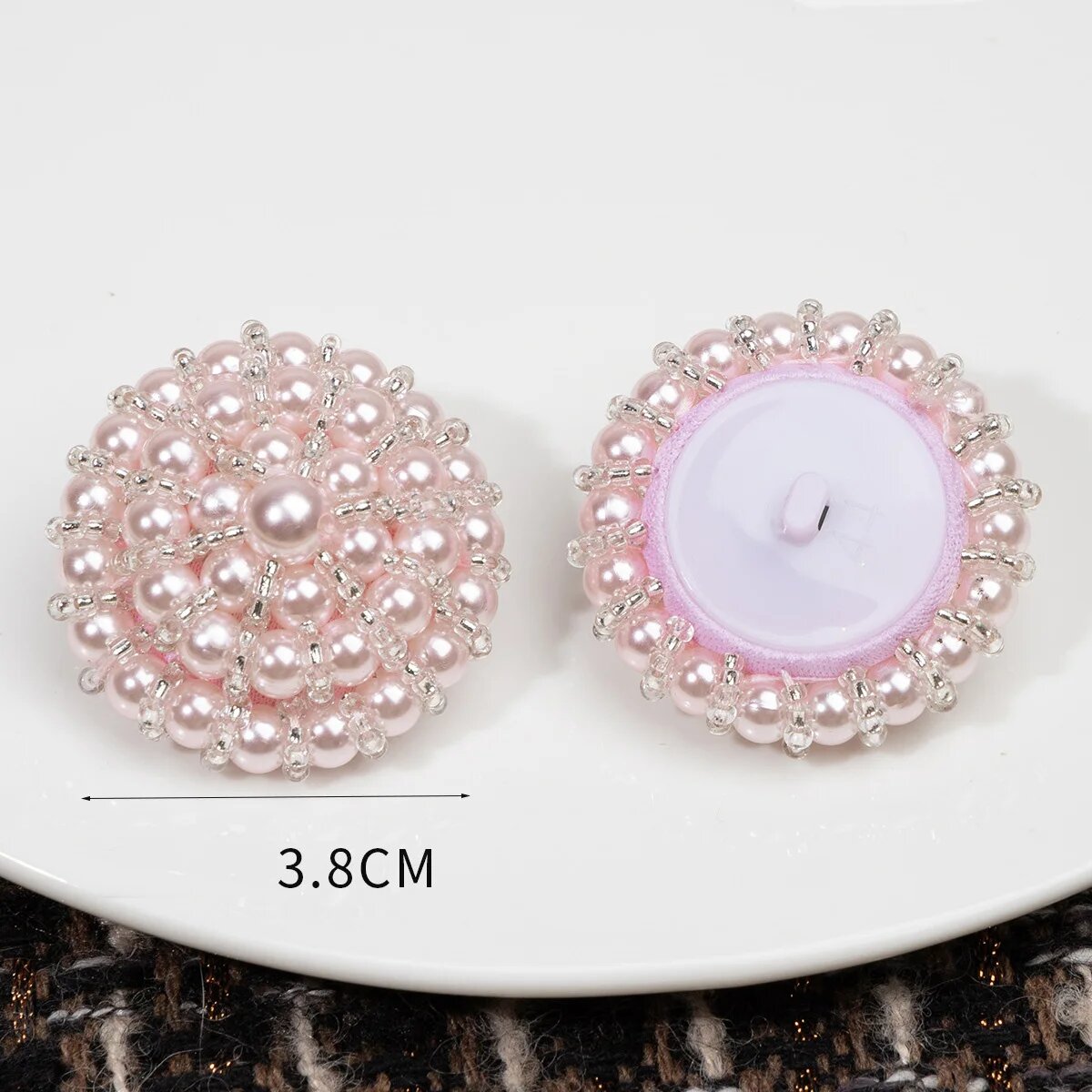 Полимерные пуговицы 50 мм, набор из 4 штук Розовый, pink 38mm