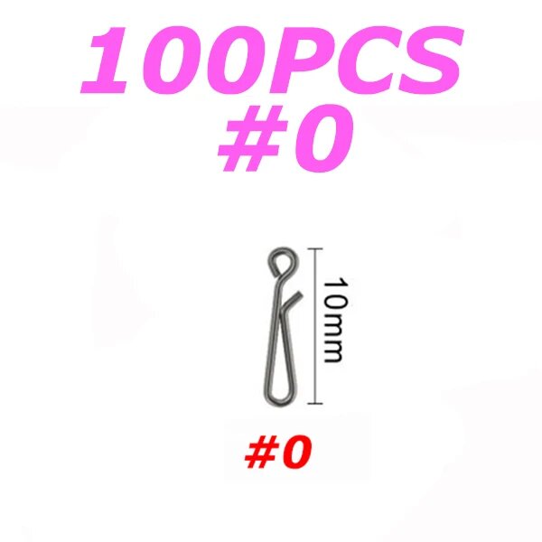 100шт Рыболовные застежки #0, 100mm