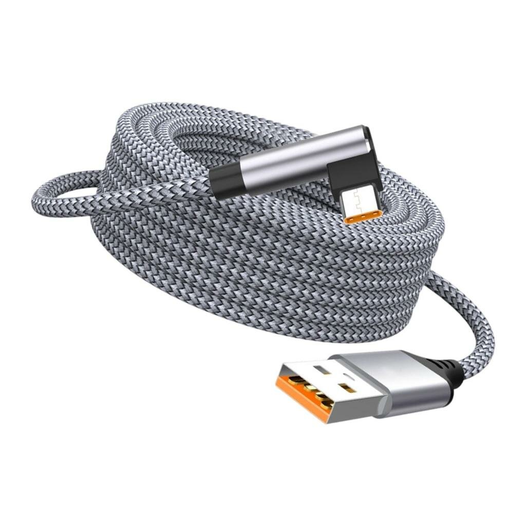 Усиленный USB-A — USB-C кабель с угловым разъёмом, Серый - 2m