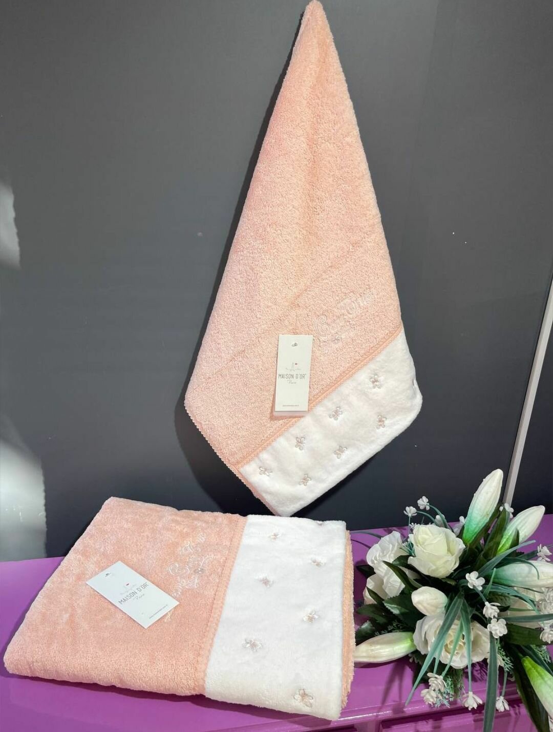 Maison Dor Полотенце Lavoine Kelebek 1 шт 50*100 Персиковый