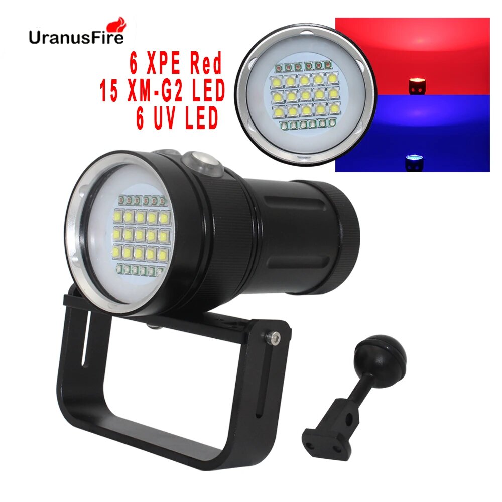 Подводный фонарь Uranusfire G2+XPE+UV 20000LM