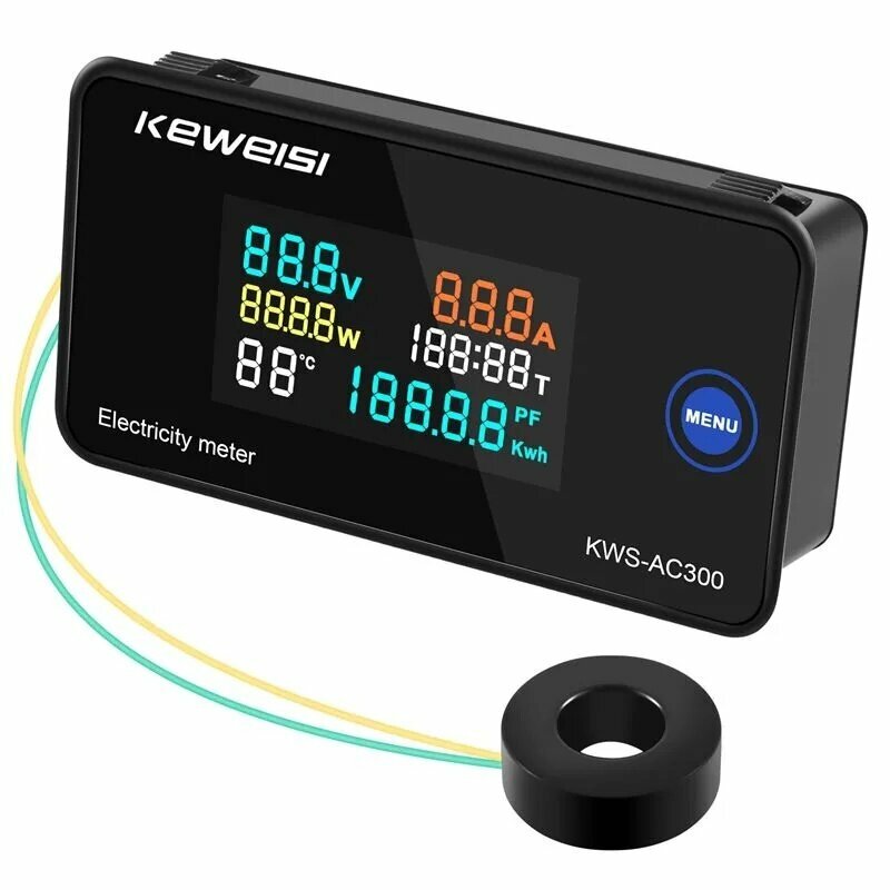 Вольтметр KEWEISI, KWS-AC300 переменного тока 50-300 В 45-65 Гц 0-10 А, детектор C