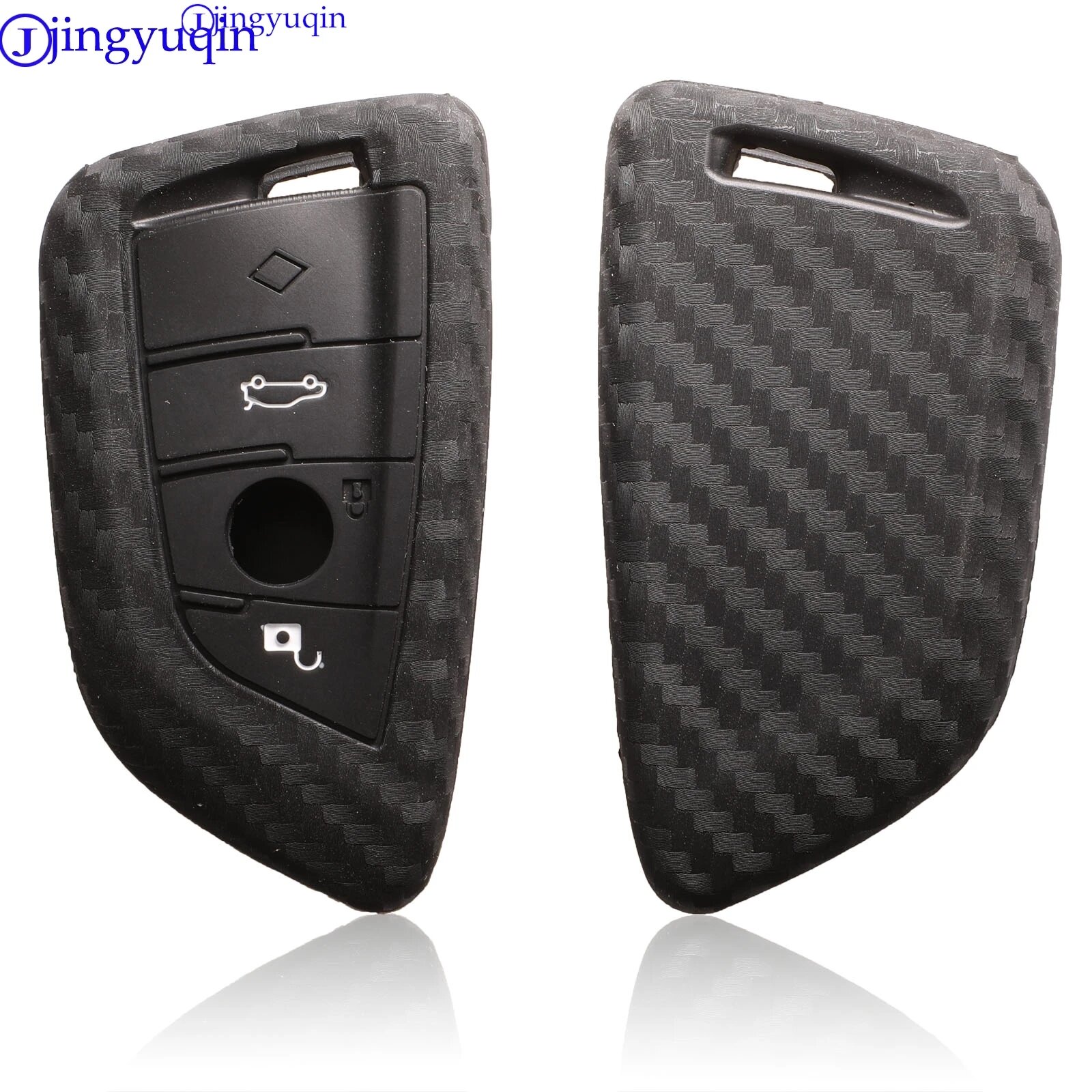 Jingyuqin Remote Carbon Силиконовый чехол для автомобильного ключа для BMW X1 X5 F15 X6 key cover