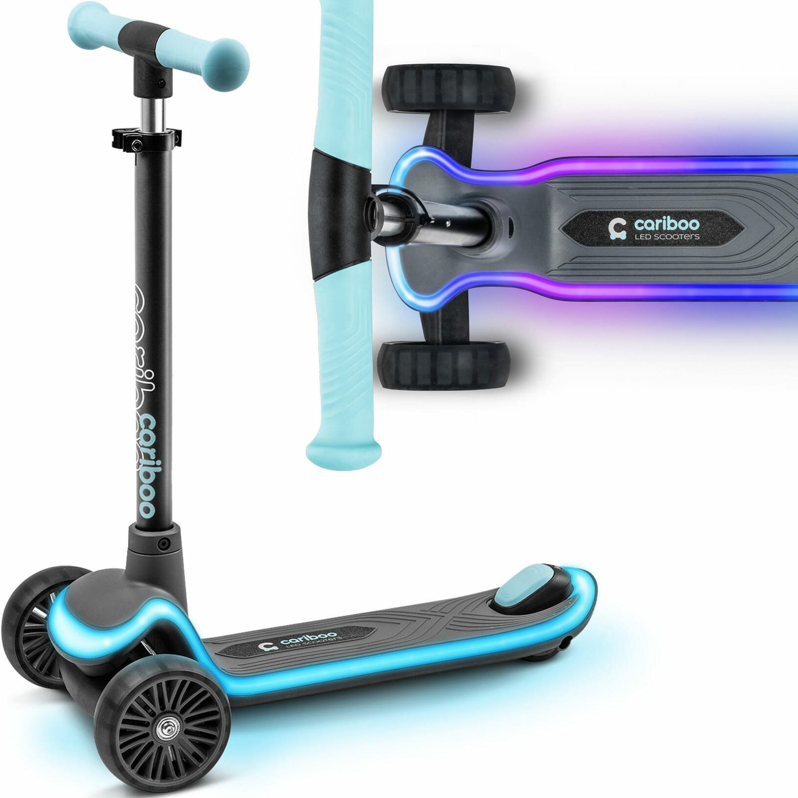DECATHLON самокат Decathlon Cariboo LEDstar, синий