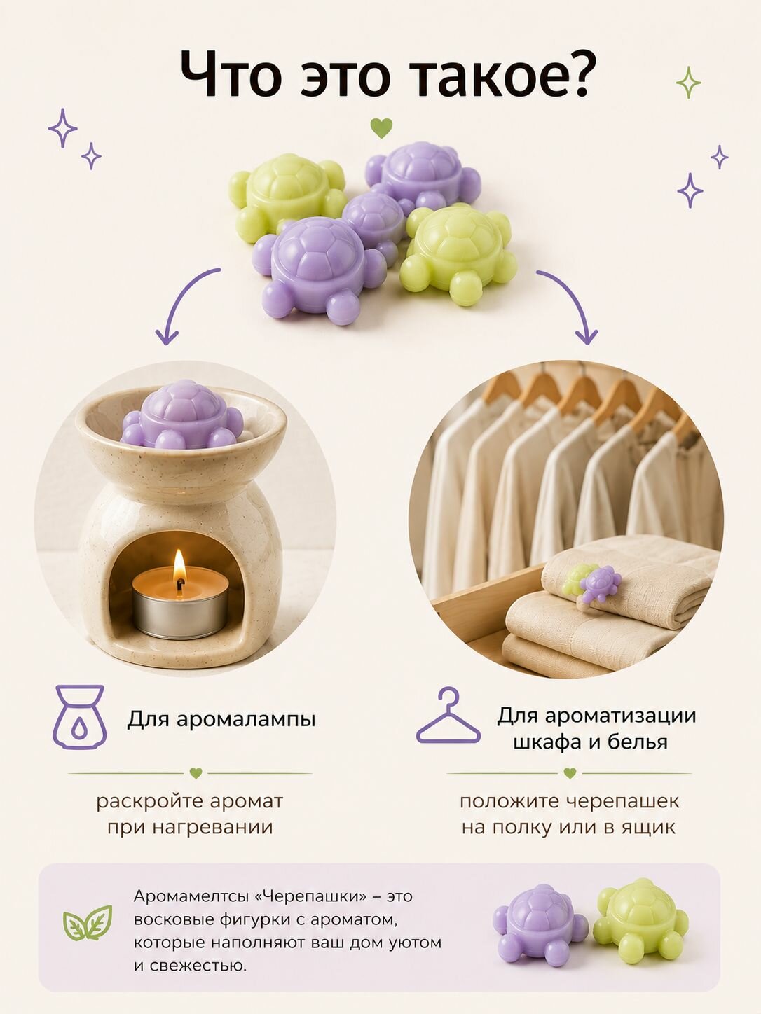Аромамелтсы Aromamagic "Черепашки", аромат Северное озеро, ручная работа, в подарочной упаковке — фото 1