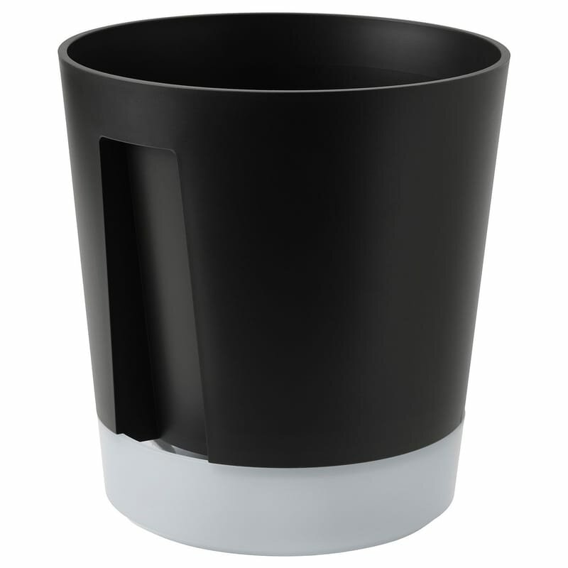 Кашпо ikea v rdtr d, прозрачный, антрацит, 24 см 405.708.66