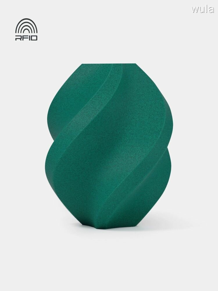 Bambu Lab PETG-CF: Углепластиковый филамент для 3D-печати, глянцевый со скрытыми линиями, с RFID, Malachite Green 31500 (в комплекте с катушкой)