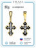 Крестик TALANT, серебро, 925 проба, родирование, золочение, фианит, серебристый