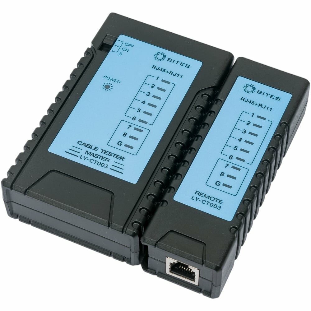 Сетевой тестер кабеля 5Bites UTP/FTP/STP RJ45, TEL RJ11/12 LY-CT003 — фото 1