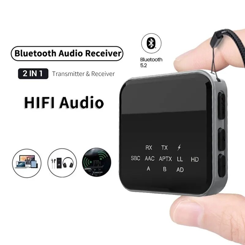 Беспроводной HiFi-приемник 2 в 1 с Bluetooth 5.2 AptX HD