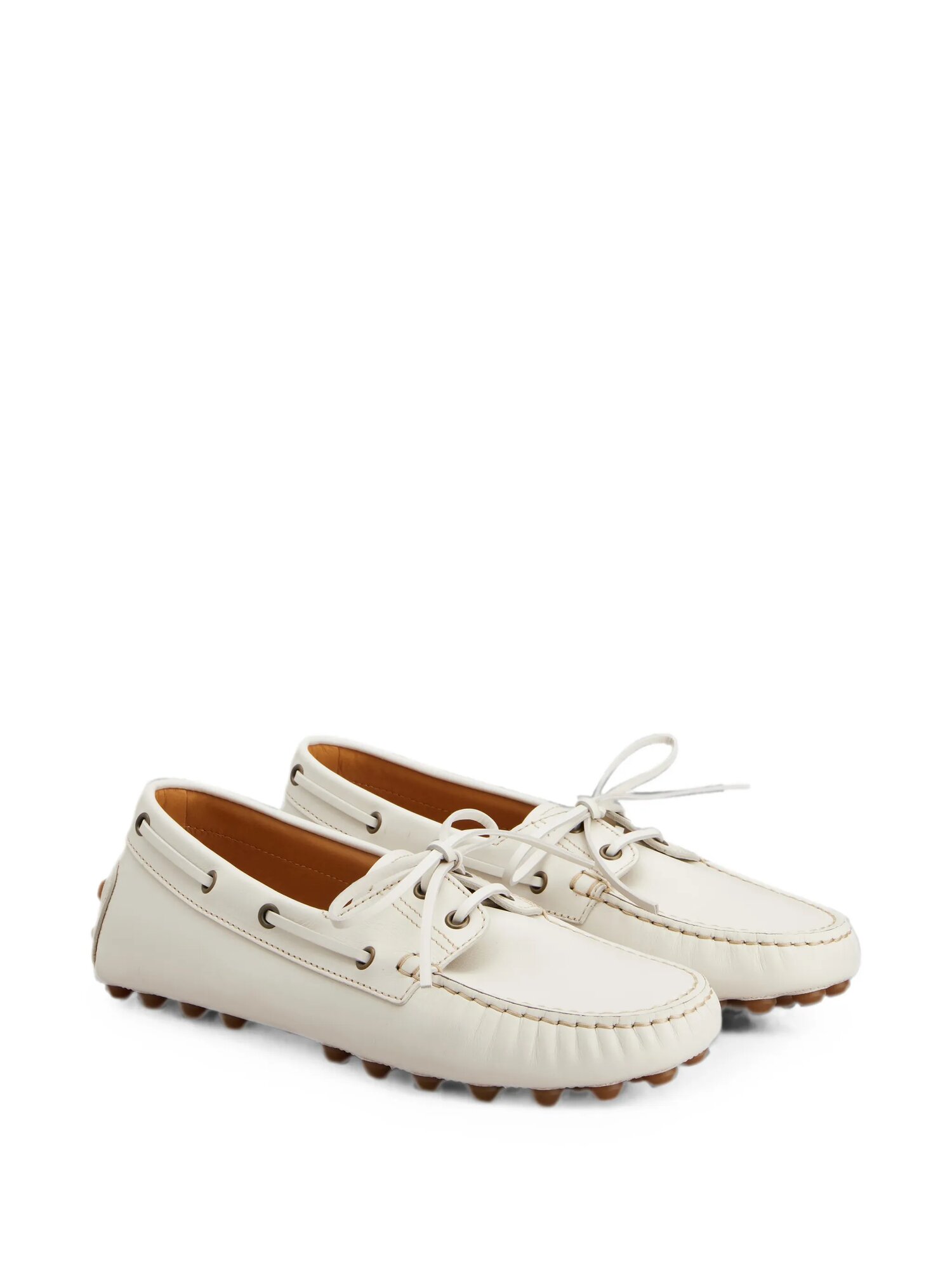 Лоферы Tod's Gommino, размер 8, бежевый/белый — фото 1
