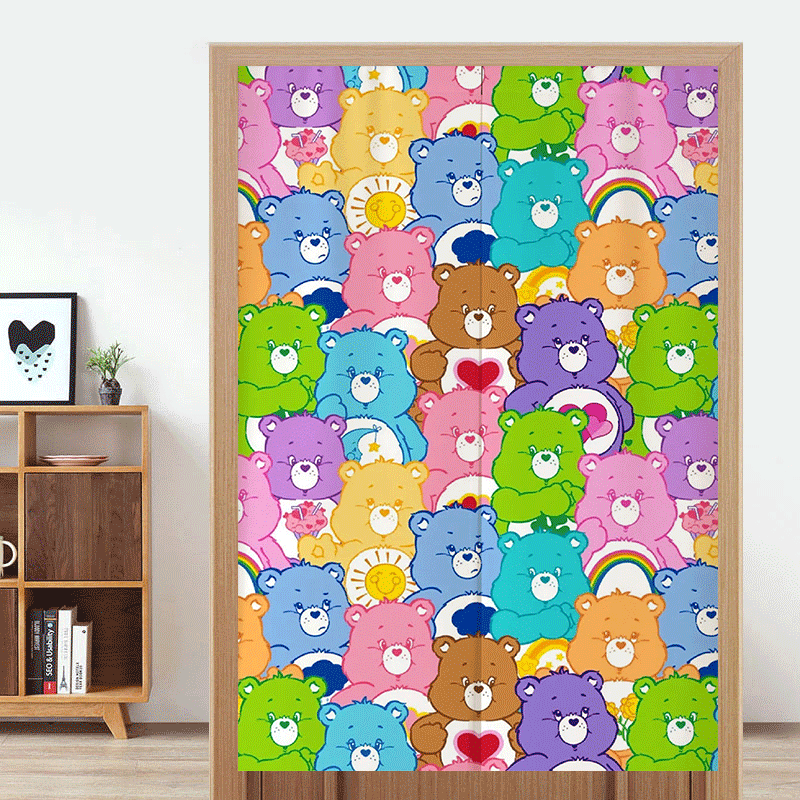 Стиль 3 Сердце Медвежонок Радуга Сегментированная Штора, 85x90 см, БезСверления для Спальни или Ванной