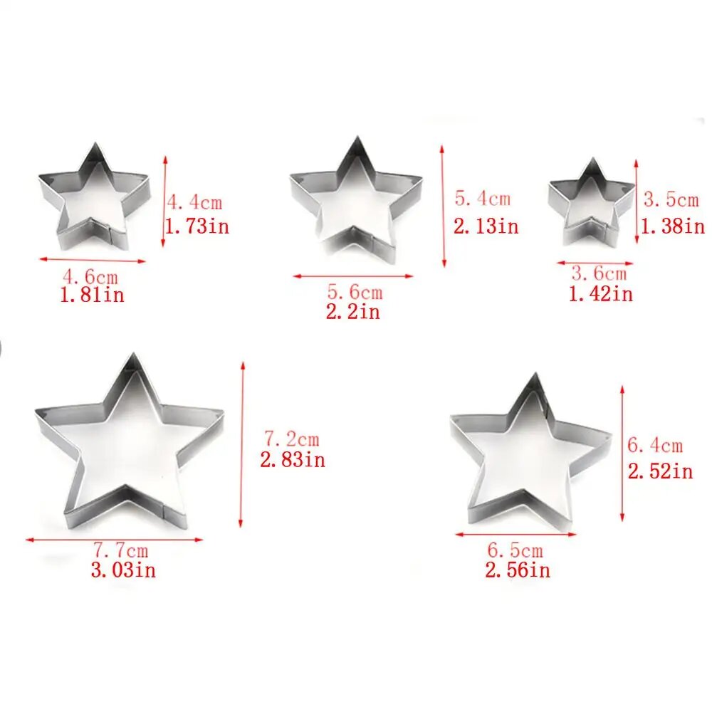 Формы для печенья Star 5 шт. из нержавеющей стали