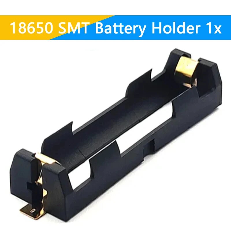 Держатель батареи 18650 SMT, черный, 1x18650