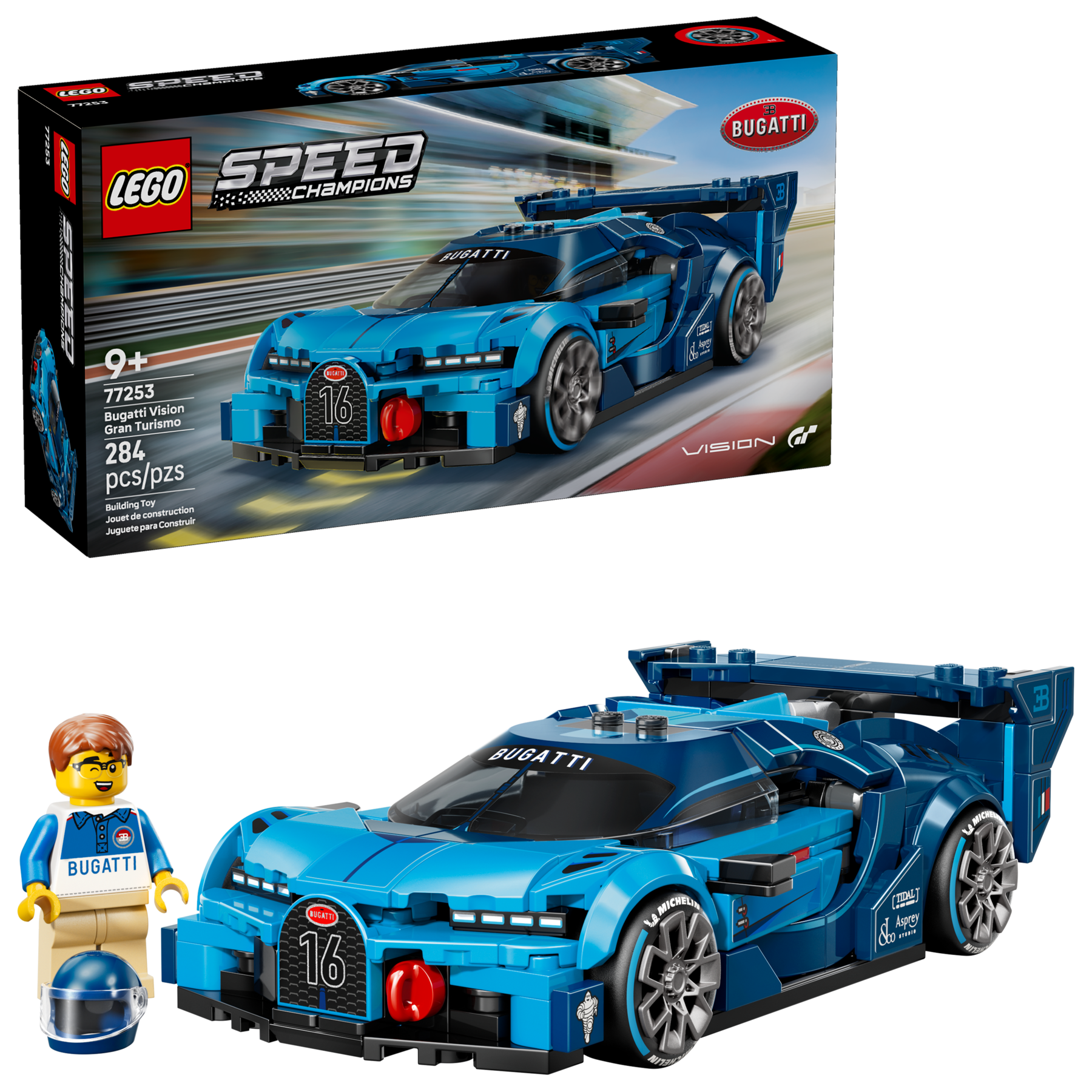 Конструктор LEGO Speed Champions Bugatti Vision Gran Turismo 77253, 284 детали, от 9 лет