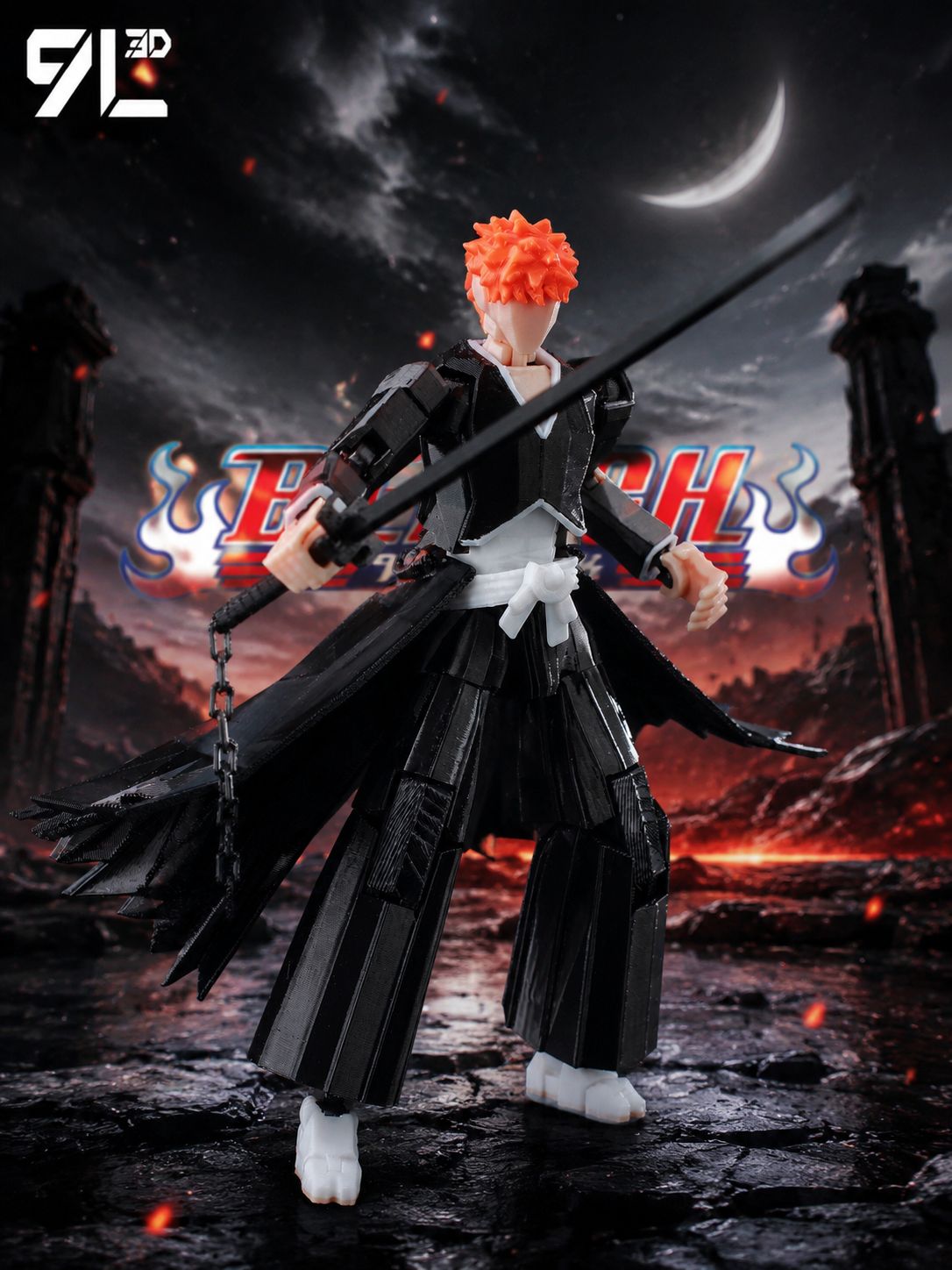 9L3D Фигурка Ичиго Куросаки базовый набор (Ichigo Basic Pack), Bleach, Titan 13, Lucky 13, 3D-печатный подвижный манекен, подарок для анимешников и коллекционеров