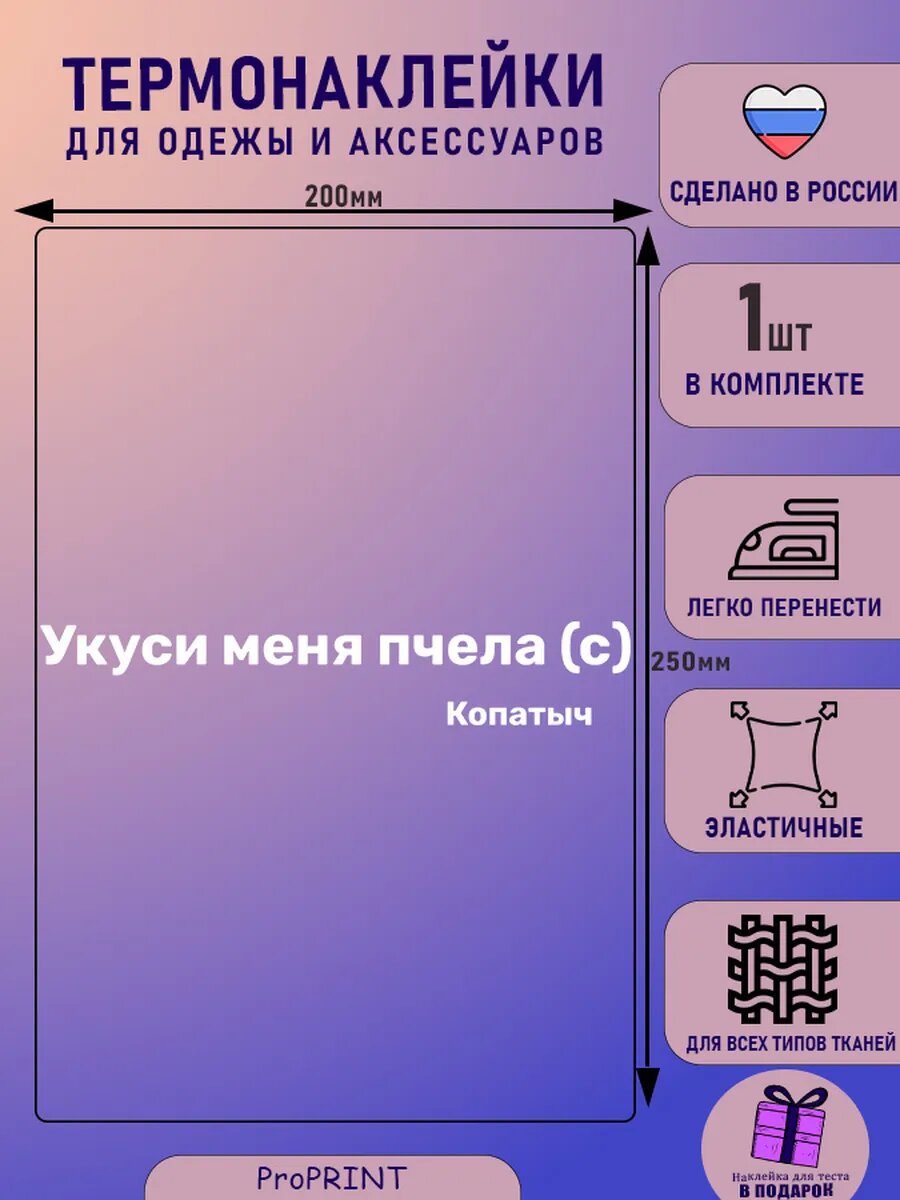 Термонаклейка на одежду надпись