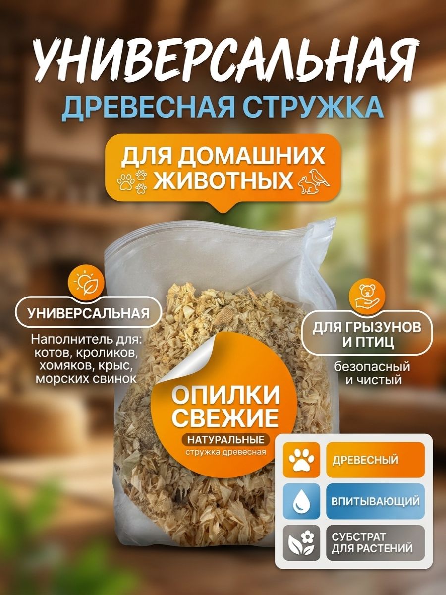 Стружка древесная сухая, опилки свежие натуральные, наполнитель для грызунов и птиц, субстрат для растений