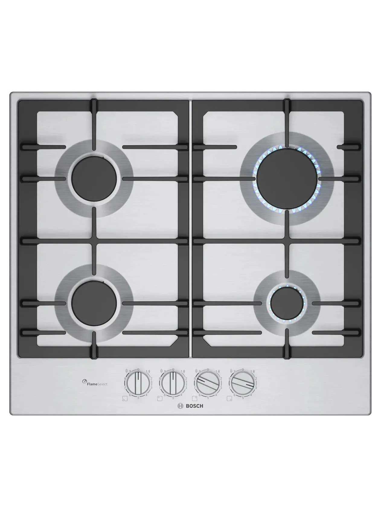 Bosch PCP6A5I90M Газовая варочная панель, 4 конфорки, серый металлик