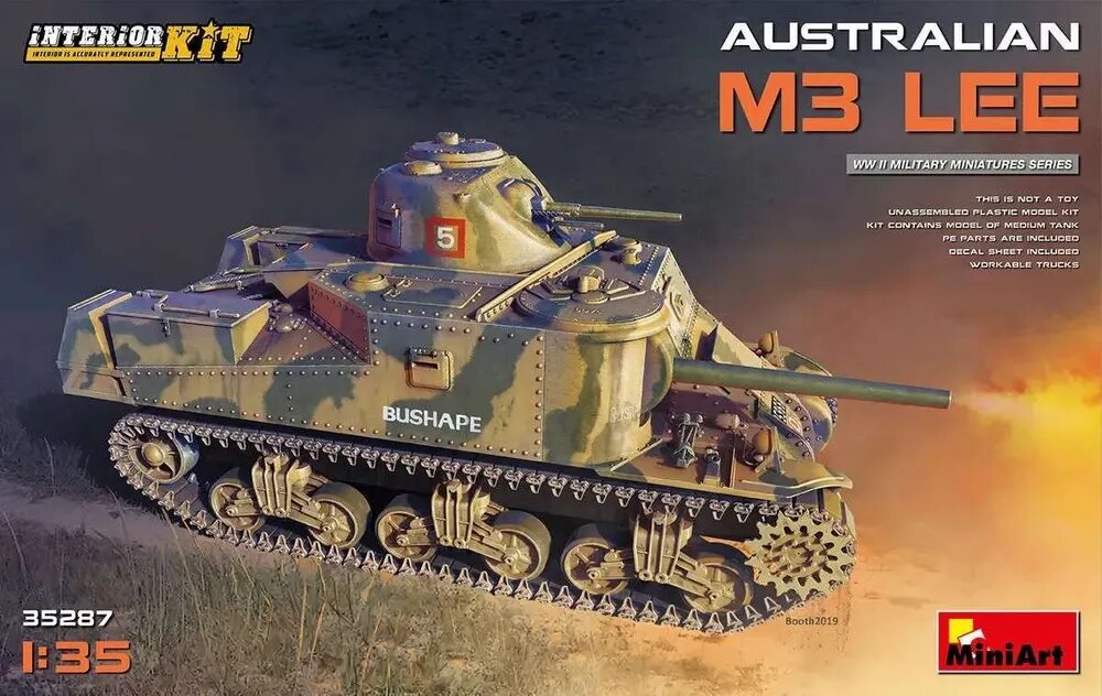 Miniart 35287 1/35 Австралийский танк M3 Lee с интерьером, Китай