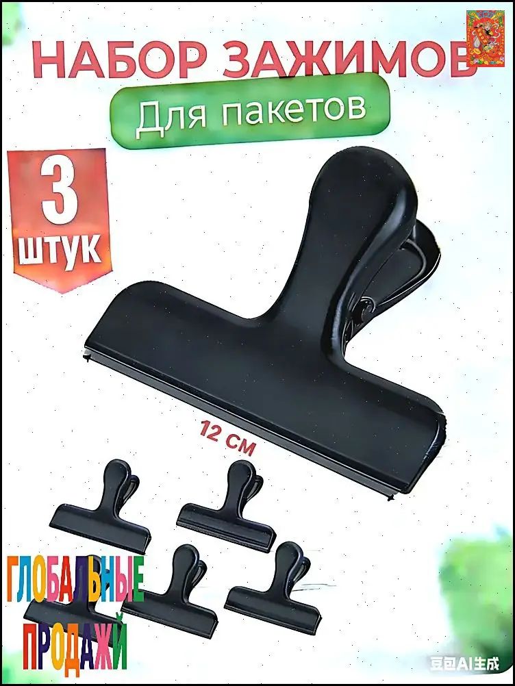 Зажим кухонный, 3 шт