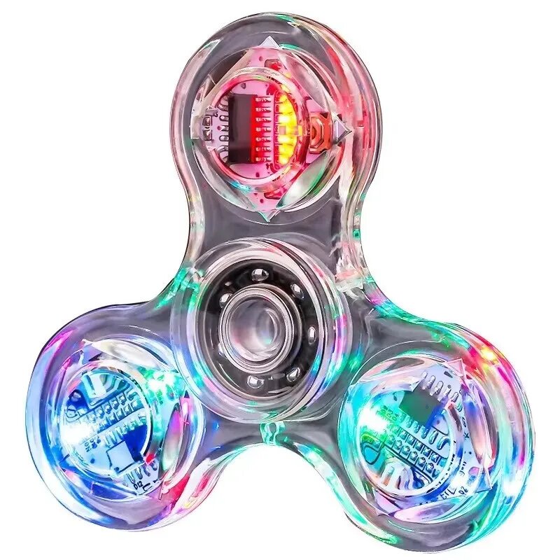 Светящийся LED-спиннер-гироскоп Crystal Glowing: Кинетическая Игрушка Для Снятия Стресса