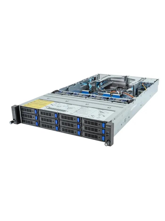 Серверная платформа 2U GIGABYTE R283-Z91-ACD1 (2*SP5, 24*DDR5 (4800), 14*HS SAS/SATA, 6*PCIe, 1600W 80+ Platinum)