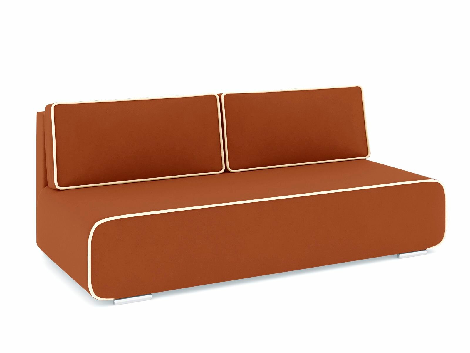 Диван - кровать Лаки, еврокнижка, 206*83*84, велюр Зара Мандарин/ кант Зара Крим 02