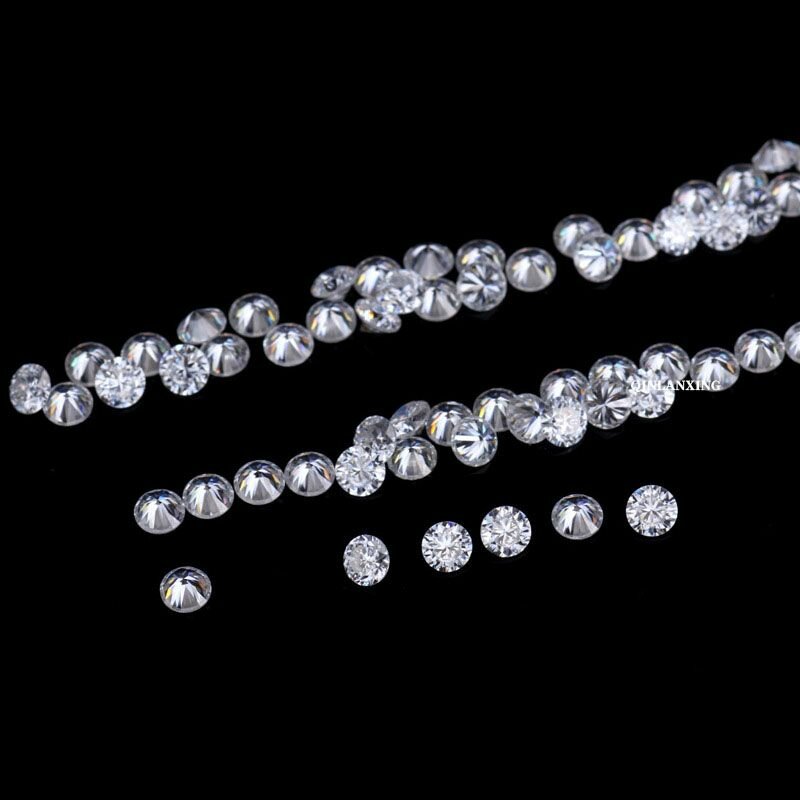 Ювелирный кристалл из фианита, 12мм (10 шт.), форма круг, кристально-прозрачный.