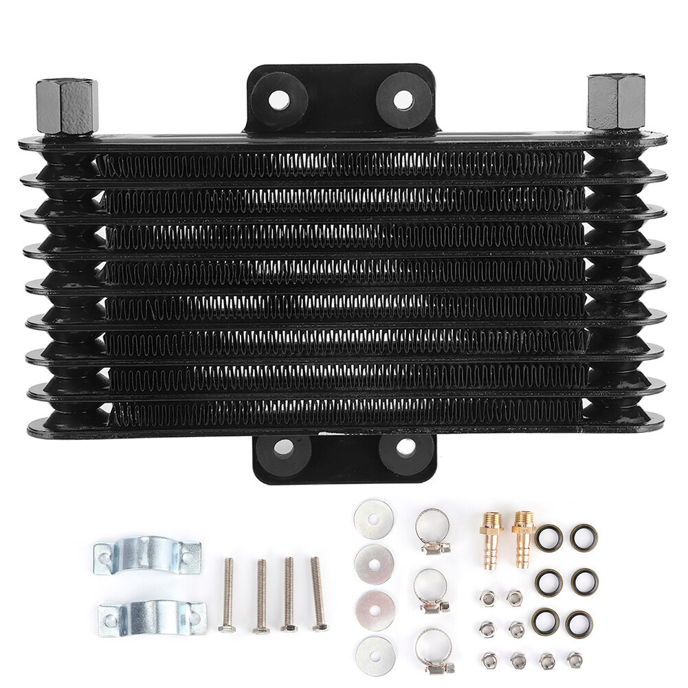 8 Row Black Engine Oil Cooler Cooling Radiator Universal for 125‑250CC Motorcycle Dirt Bike ATV