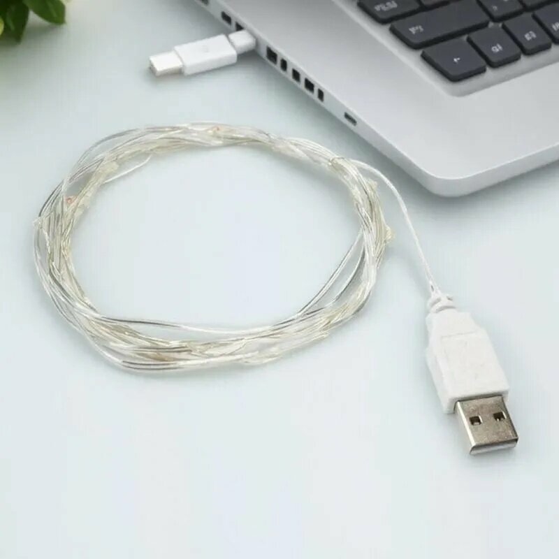 Электрогирлянда интерьерная Нить Светодиодная, 2 м, питание От порта USB, 1 шт