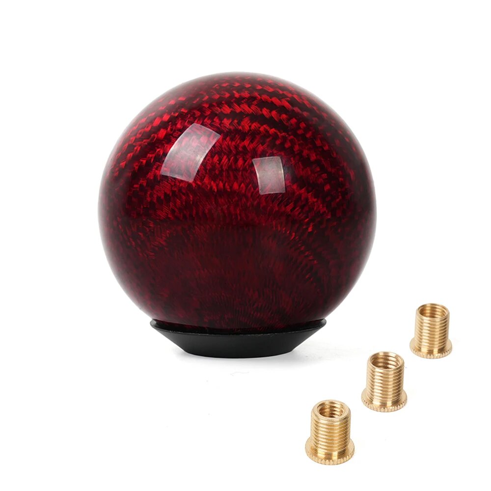 Новинка: Универсальная круглая ручка переключения передач из карбона, шарообразная форма, рычаг Red