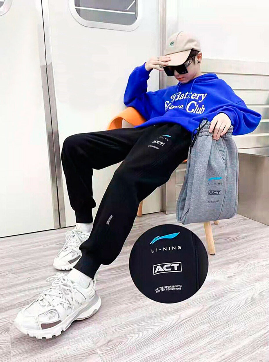 Брюки спортивные Подростковые трикотажные брюки на флисе для мальчиков