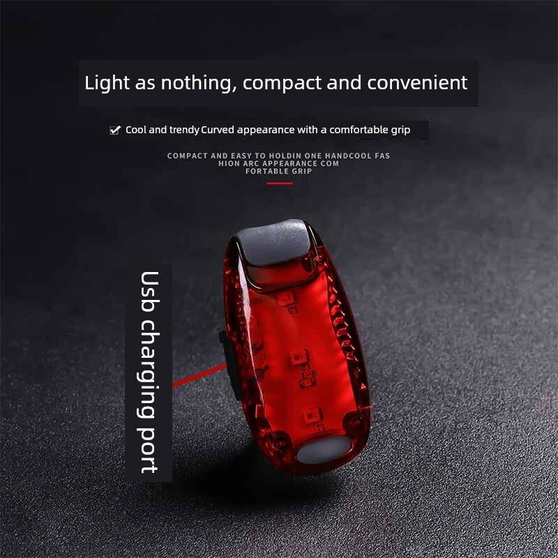 3LED перезаряжаемый велосипедный фонарь для ночного бега - водонепроницаемый сигнальный свет, красный цвет, яркость 500
