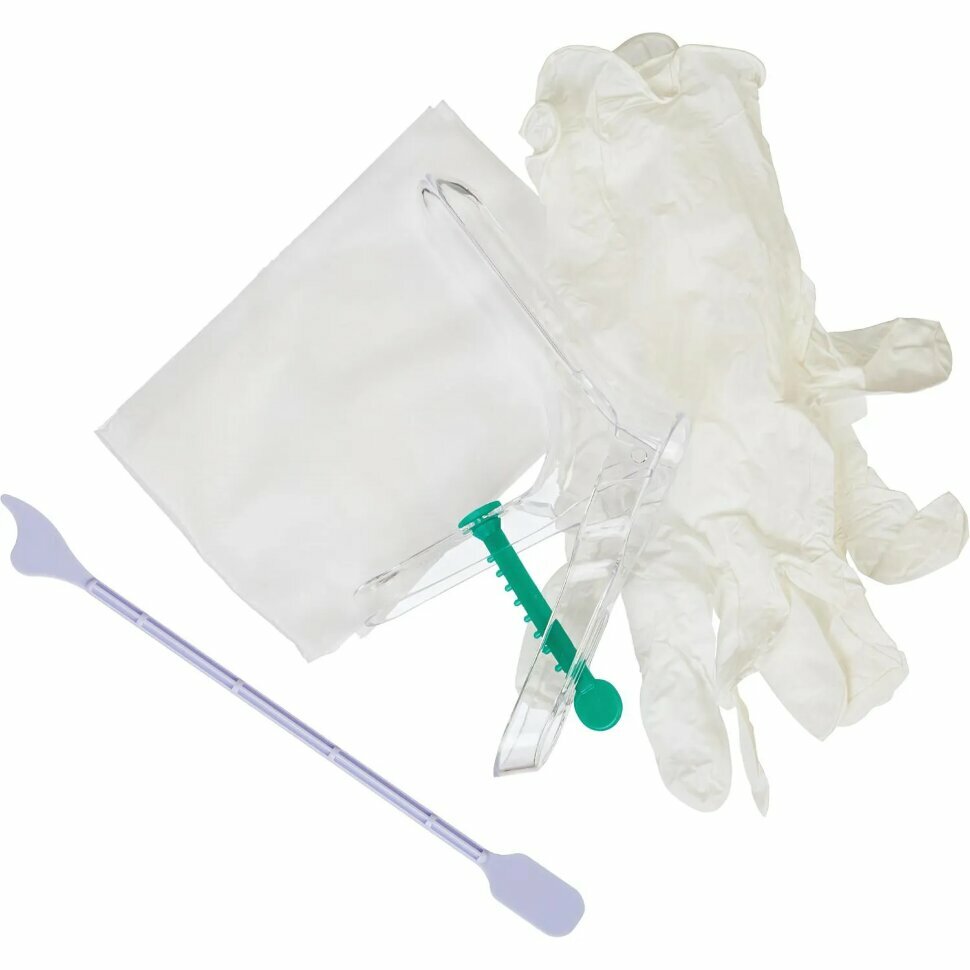 Набор гинекологический Фемина, р-р M, с шпателем 60наб. в уп, 613383