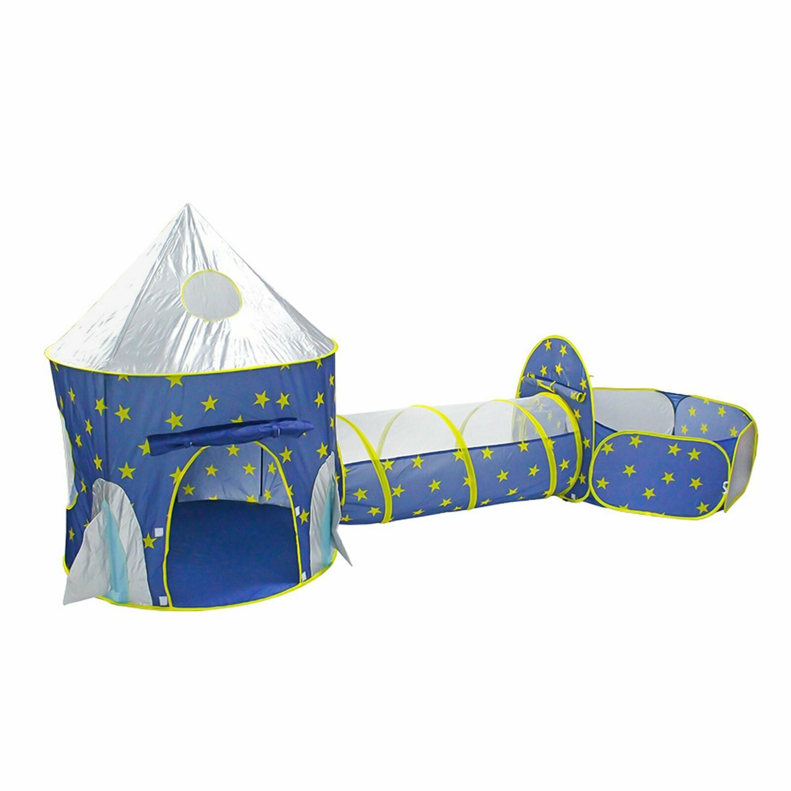 Детская игровая палатка 3в1: туннель, баскетбольное кольцо, космическая ракета, для мальчиков и девочек