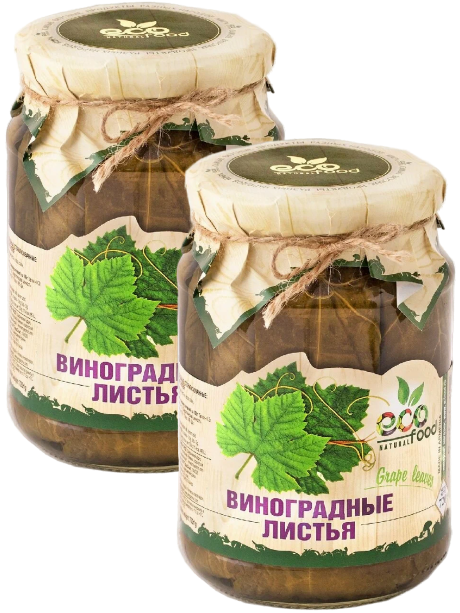 Виноградные листья для долмы Армения, EcoFood, 2шт по 720гр