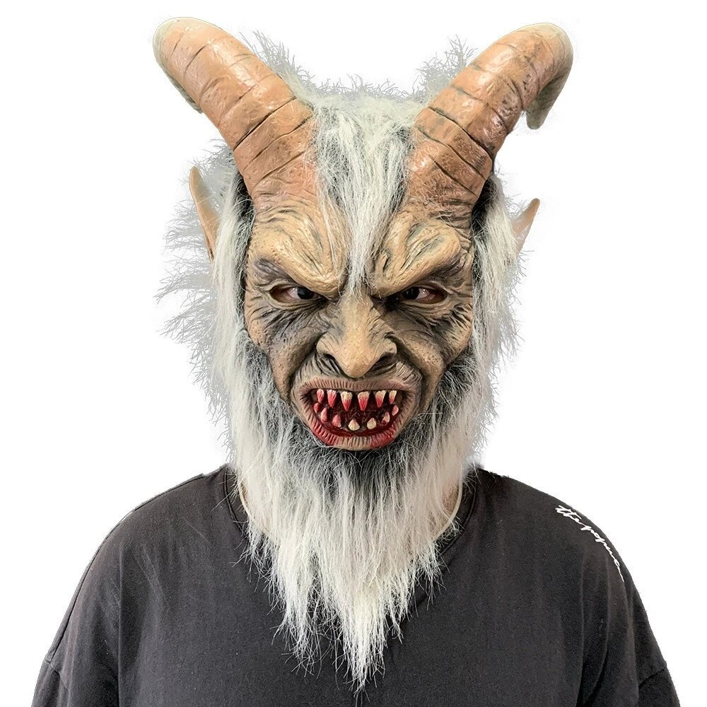 1 шт, мужская маска крампуса, роскошное качество, новинка для взрослых, карнавальная латексная маска с животными на голове, маска медведя гризли