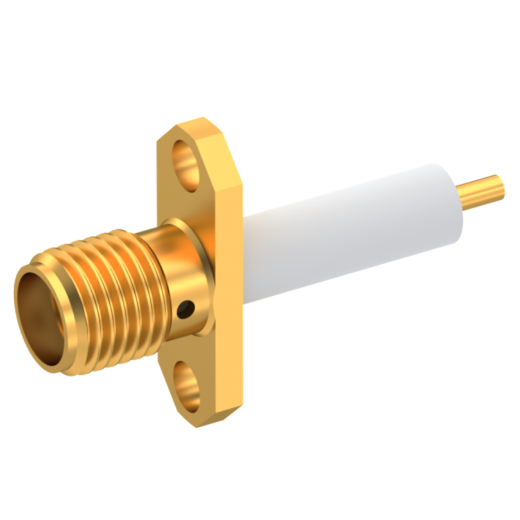 Китайский аналог(замена): R125464270 SMA двухотверстный фланцевый гнездовой разъем с цилиндрическим контактом