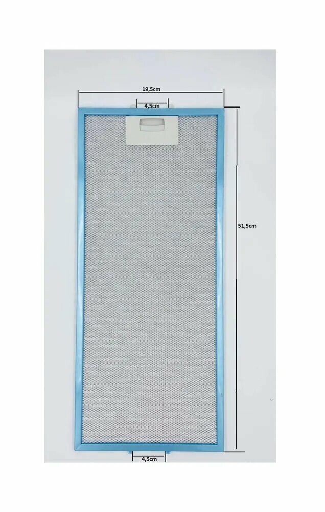 1 шт. 195x515 мм. Фильтр для вытяжки. Жироулавливающий. Металлический. (19,5.5x51,5 см).