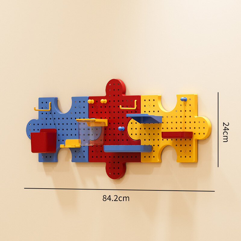 Настенная перфорированная панель для ванной и кухни, для общежития, домашнего использования, сборная, без сверления, настенная полка для хранения, органайзер для строительных блоков
