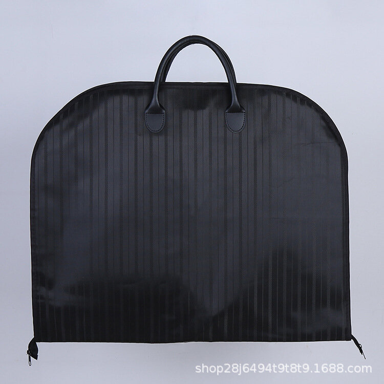 Оптовая продажа чехлов для костюмов из оксфордской ткани в полоску, складной чехол для одежды, сумка для хранения одежды