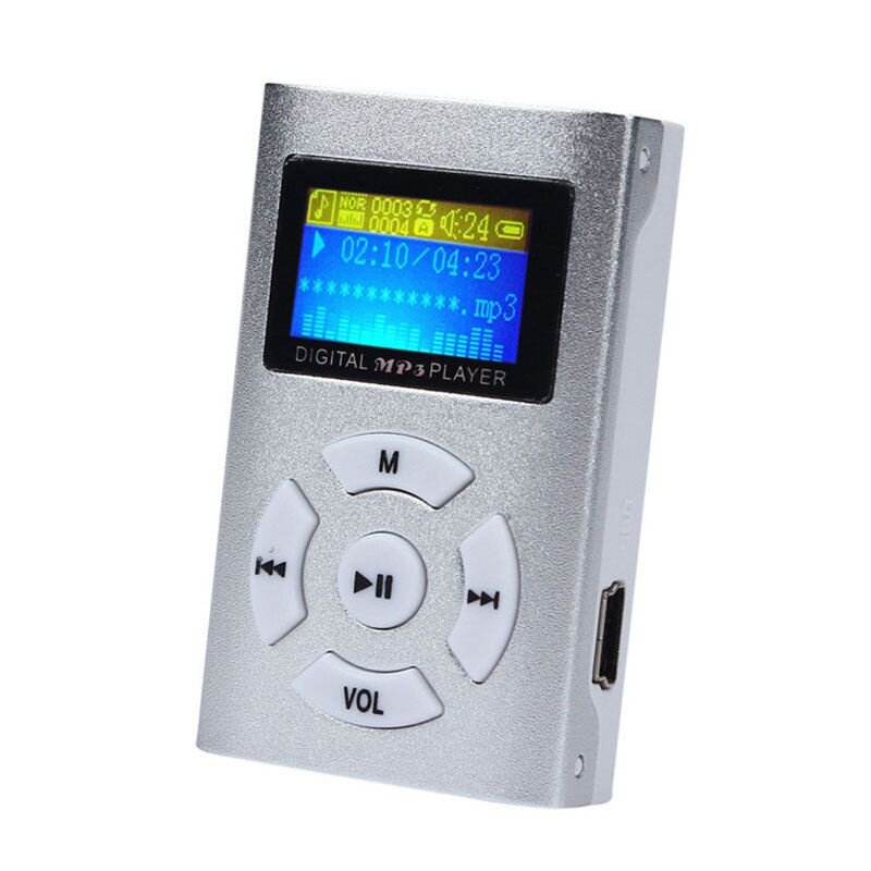 Mp3-плеер versatile usb mini digital, серебристый, lcd-экран, металлический корпус