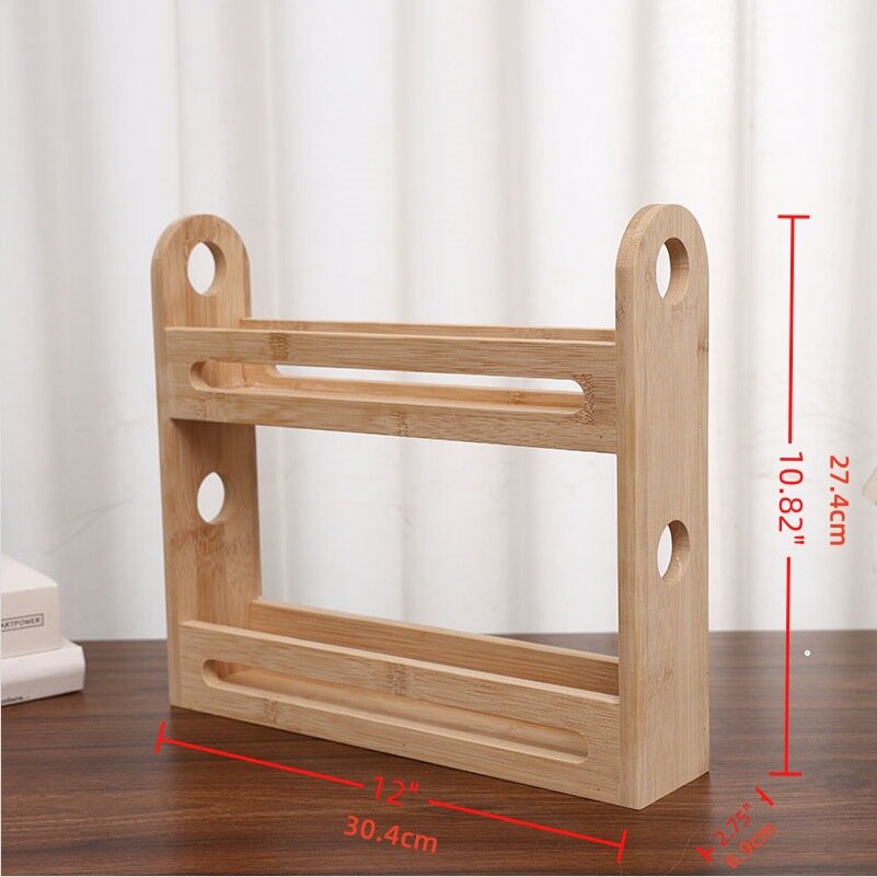 В наличии деревянная двухъярусная подставка для специй, бамбуковая деревянная полка для хранения, настольный органайзер, подставка для ванной, косметическая полка