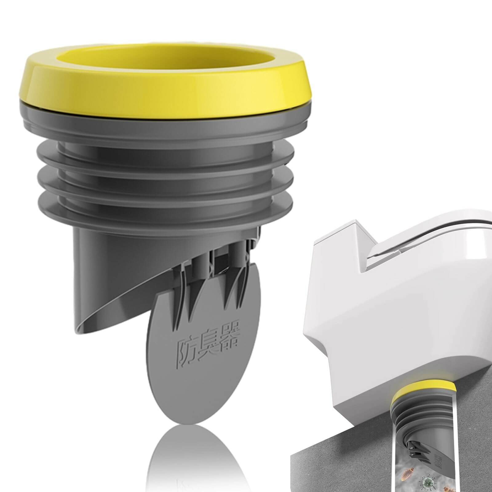 Толстой восковой кольцо с клапаном против обратного течения для унитазов 3.2-4 дюйма, герметичный уплотнитель