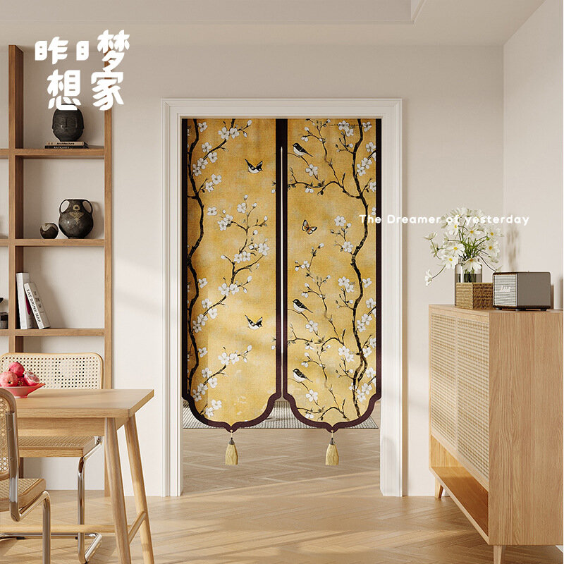 Новая китайская стильная занавеска в виде лотоса, китайская стильная блокирующая занавеска для дома, спальни, без сверления, перегородка, кухонная маслостойкая полузанавеска