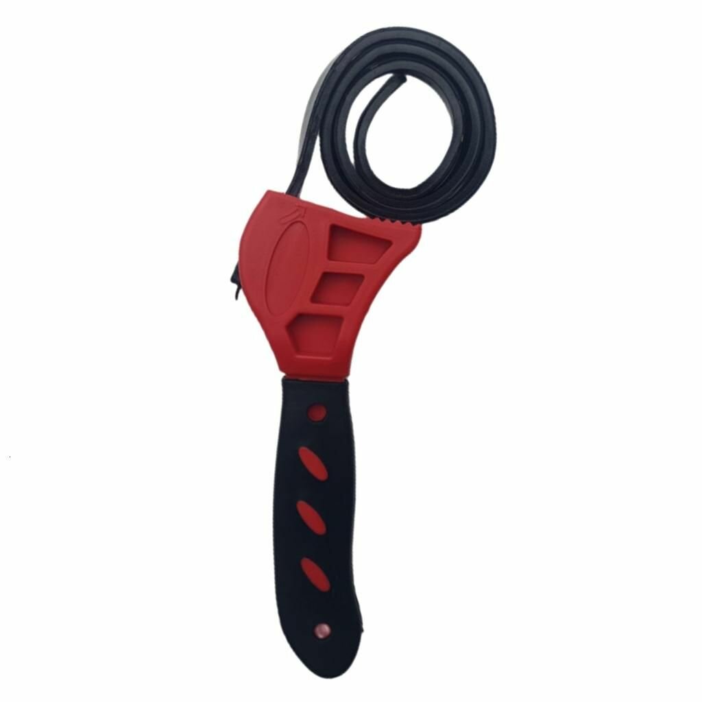 Надежный ременной ключ с резиновым покрытием, красный - 125mm