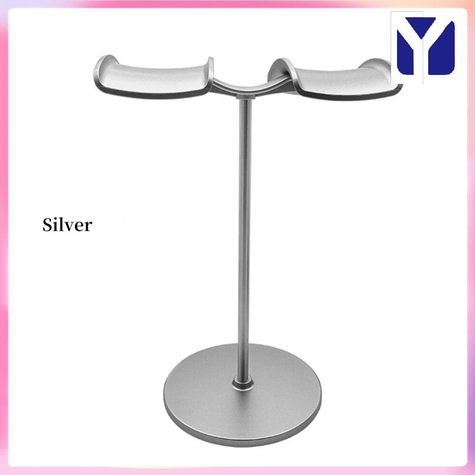 Эксклюзивная двойная подвесная стойкадержатель для премиальных наушников, включая модели Airpods Max, Sony, Razer и Beats, в серебристом исполнении