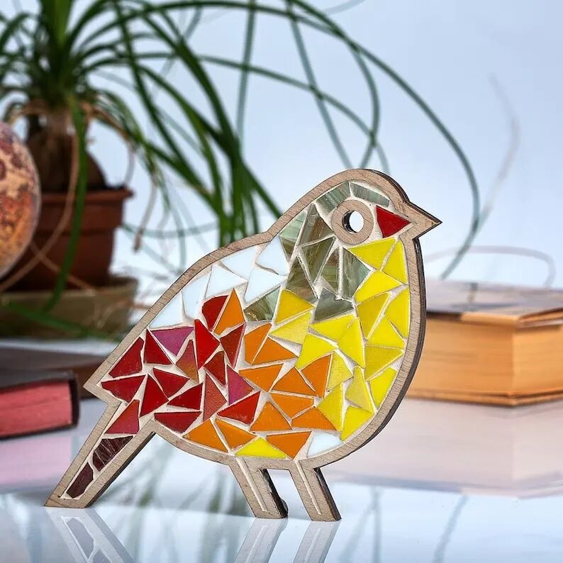 Набор для творческой мозаики своими руками, витражное стекло, яркое перо для взрослых/детей